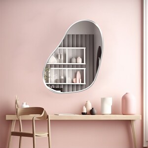 Kidney Shape Mirror Pond Mirror Asymmetrical Mirror - Etsy