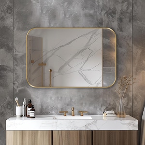Rectangle Mirror With Rounded Corners, Minimalist Wall Mirror ...
