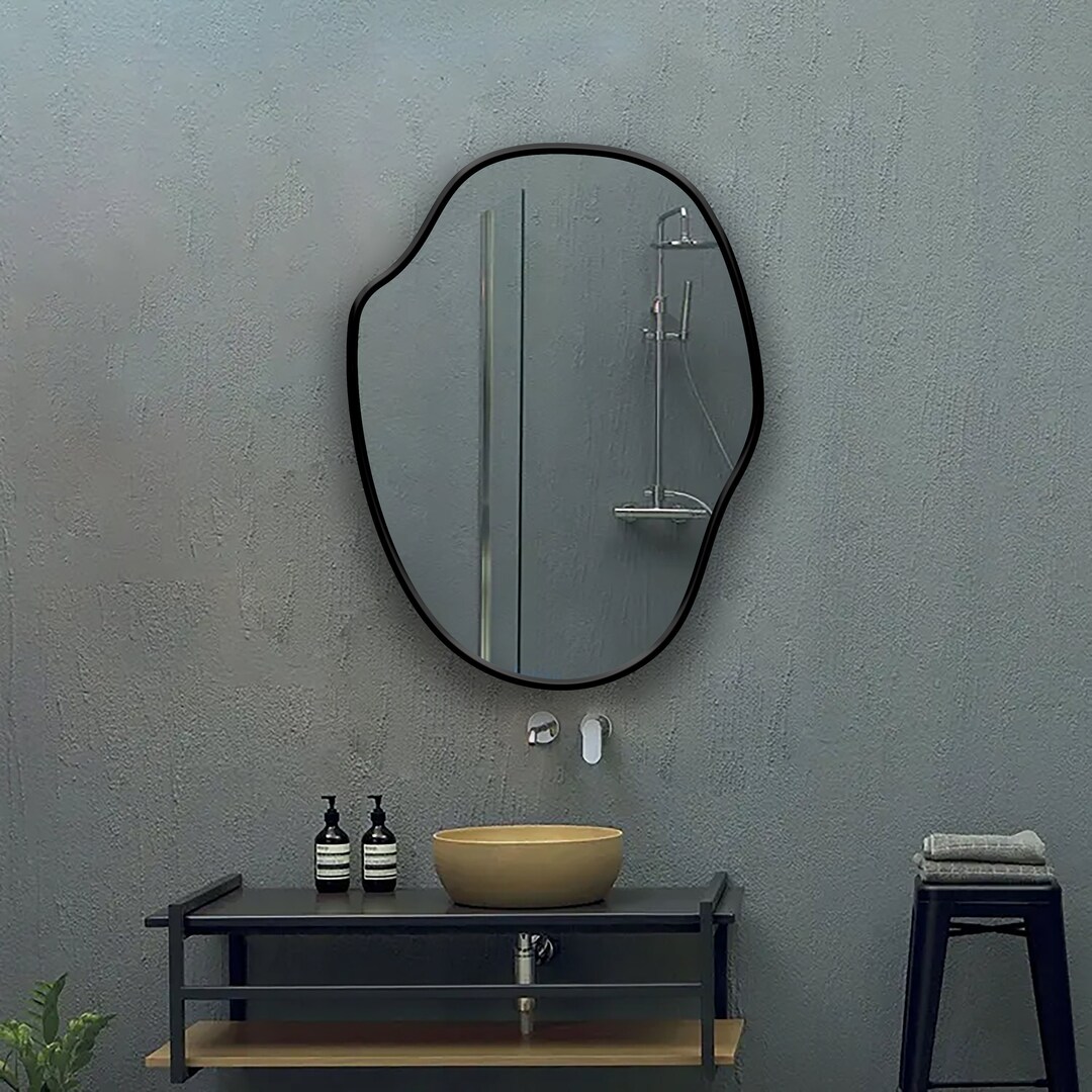 Amoeba Shaped Mirror Asymmetrical Mirror Blob Mirror Pebble - Etsy