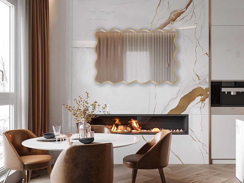 Modern Wall Mirror | Squiggly Mirror | Unique Mirror for Living Room or ...