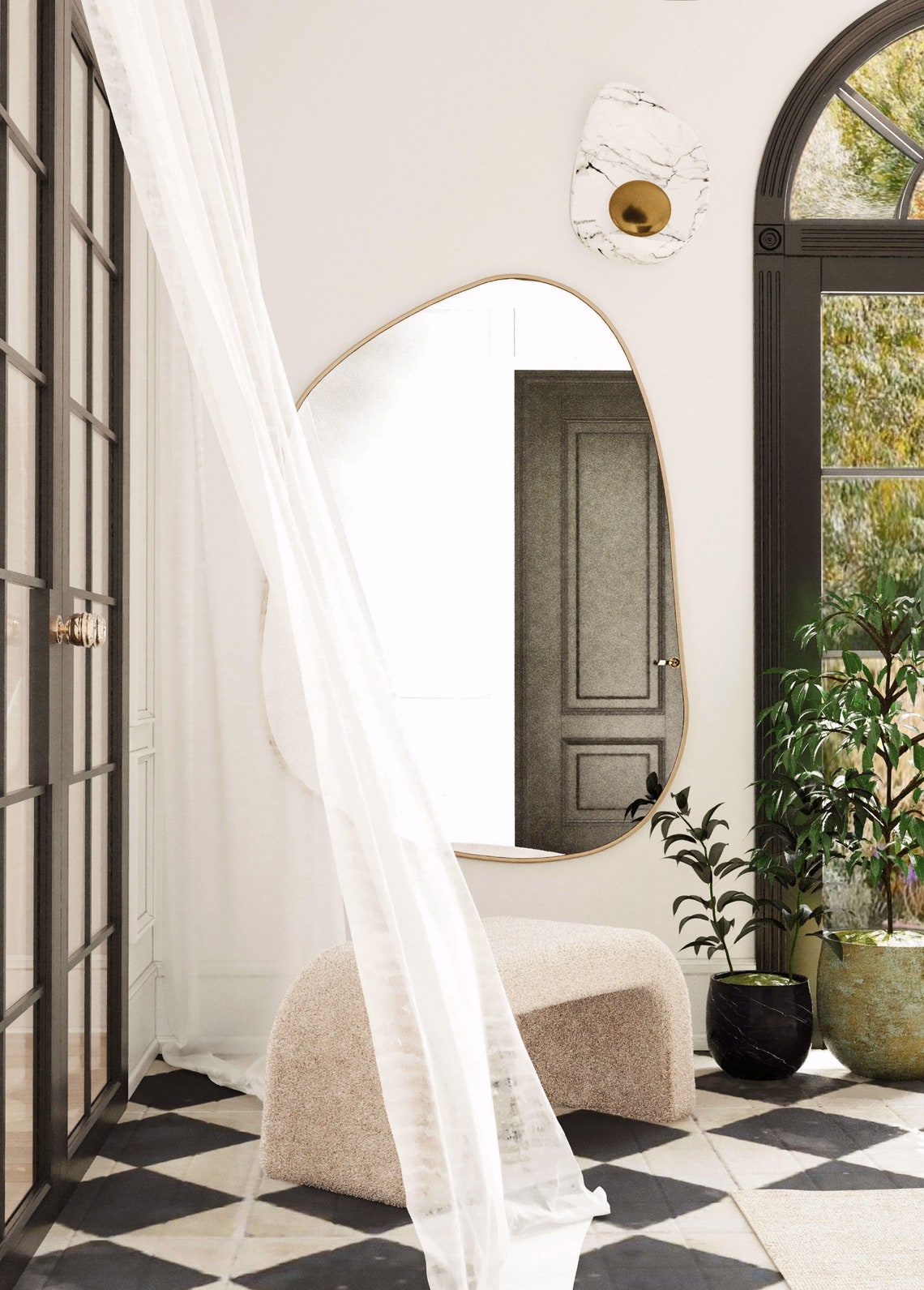 Asymmetrical Wall Mirror Freeform Mirror Mirror Wall Decor - Etsy