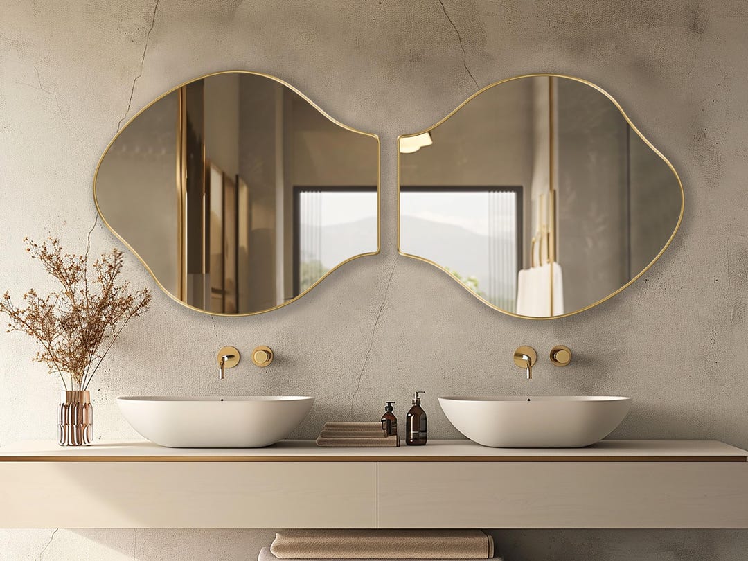 Pisces Mirror by Asmiro – Organic Wall Mirror, Modern Asymmetrical ...