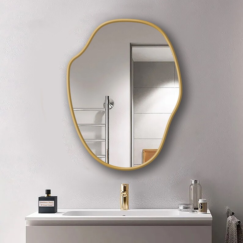 Amoeba Shaped Mirror Asymmetrical Mirror Blob Mirror Pebble - Etsy