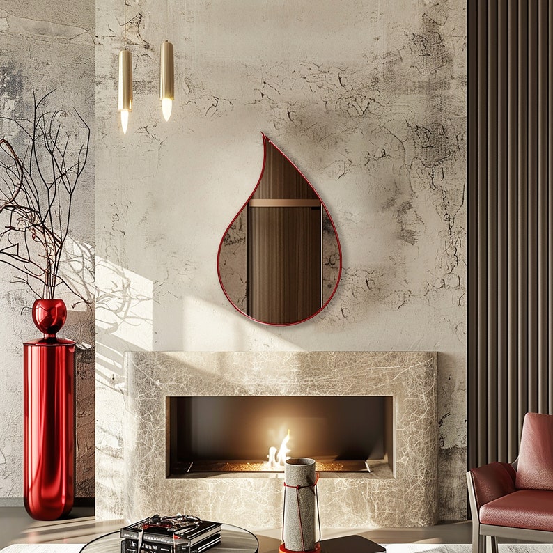 Teardrop Mirror | Waterdrop Shaped Wall Mirror | Modern Droplet Mirror ...