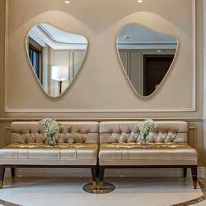 Heart Shaped Asymmetrical Mirror, Irregular Mirror, Graceful Wall ...