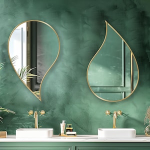 Teardrop Mirror | Waterdrop Shaped Wall Mirror | Modern Droplet Mirror ...