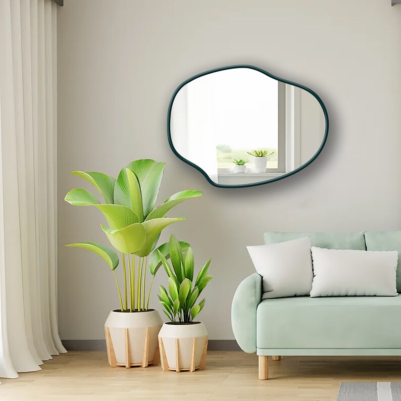Amoeba Shaped Mirror Asymmetrical Mirror Blob Mirror Pebble - Etsy