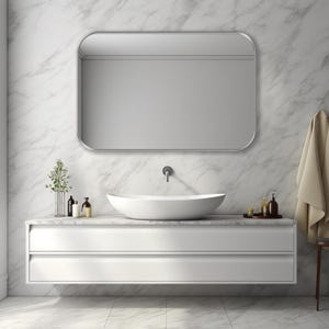 Rectangle Mirror With Rounded Corners, Minimalist Wall Mirror ...