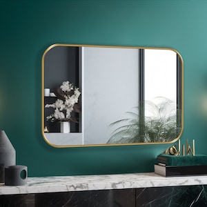 Rectangle Mirror for Wall Decor, Rectangle Mirror With Rounded Corners ...