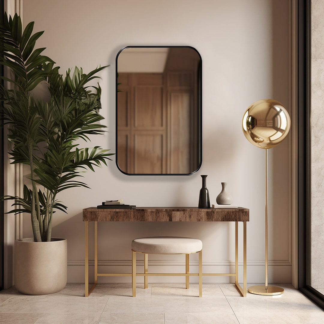 Rectangle Mirror for Wall Decor, Rectangle Mirror With Rounded Corners ...