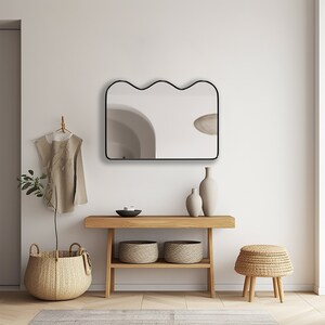 Squiggle Mirror, Wiggle Mirror, Wavy Mirror, Mirror Wall Decor, Funky ...