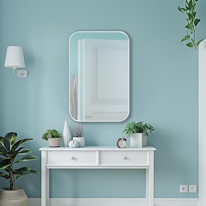 Rectangle Mirror With Rounded Corners, Minimalist Wall Mirror ...