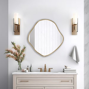Organic Shaped Mirror, Fluid Mirror, Contemporary Wall Mirror, Freeform ...