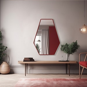 Elongated Hexagon Mirror, Contemporary Mirror, Full Length Mirror ...