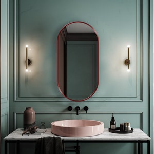 Pill Shaped Mirror - Vertical Oval Mirror - Minimalist Wall Mirror ...