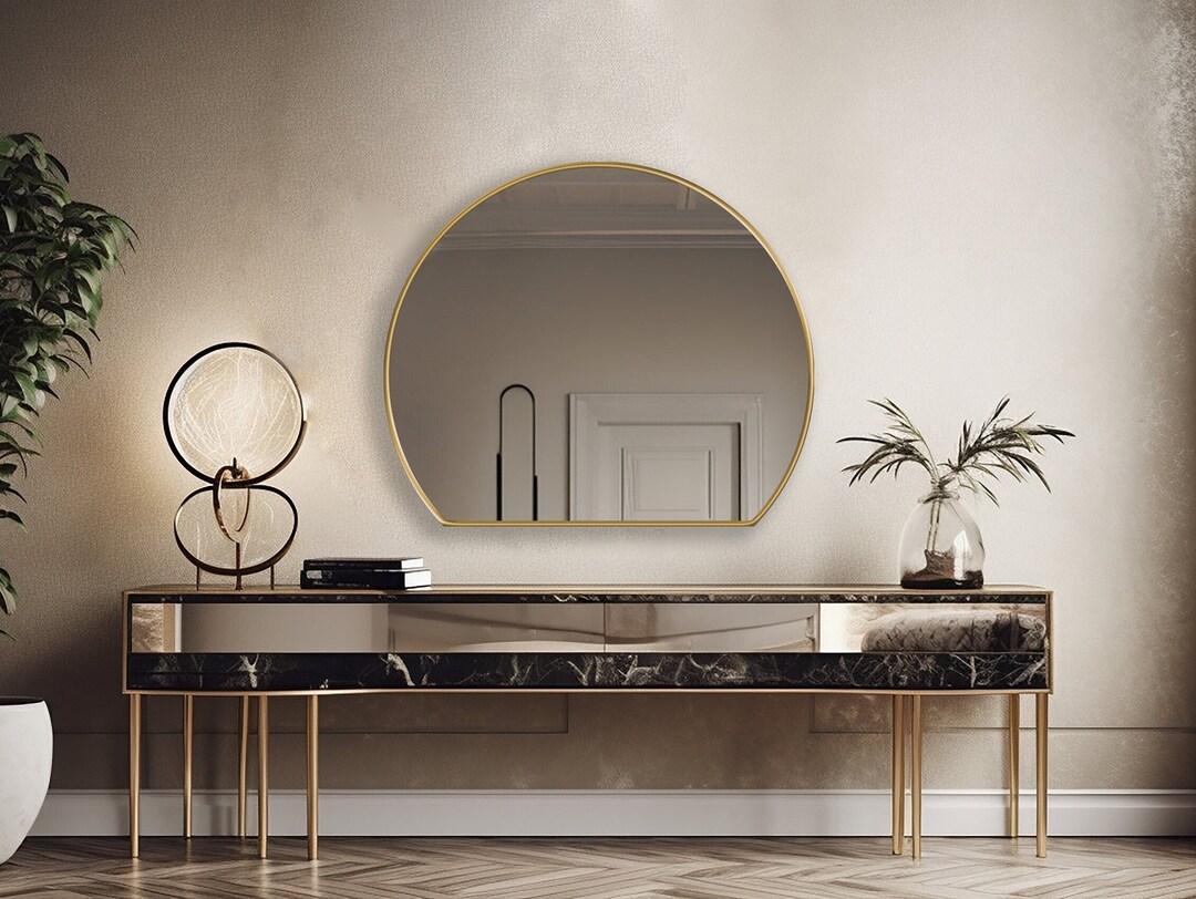 Half Circle Mirror, Cut Circle Wall Mirror, Semicircle Mirror ...