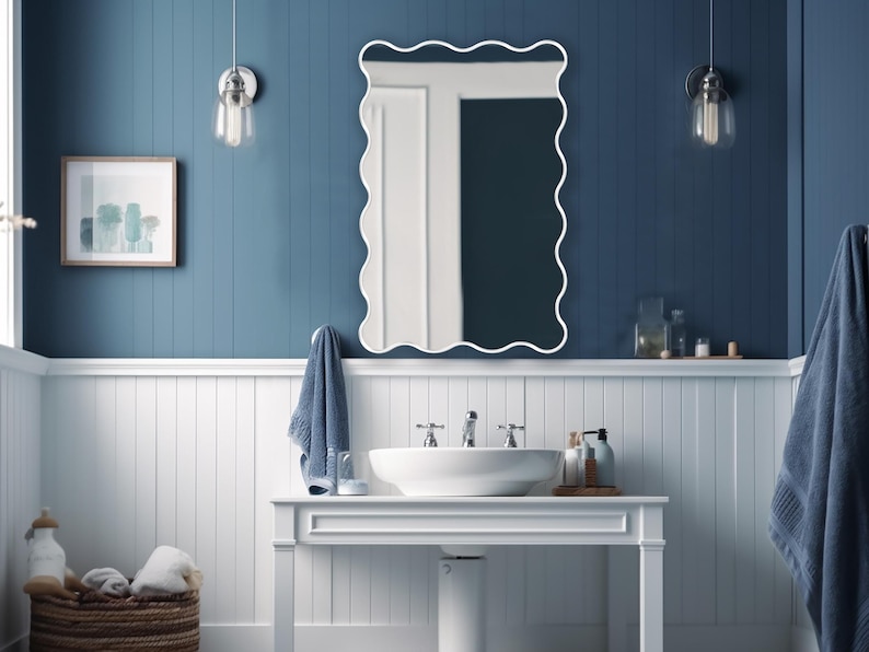 Modern Wall Mirror | Squiggly Mirror | Unique Mirror for Living Room or ...
