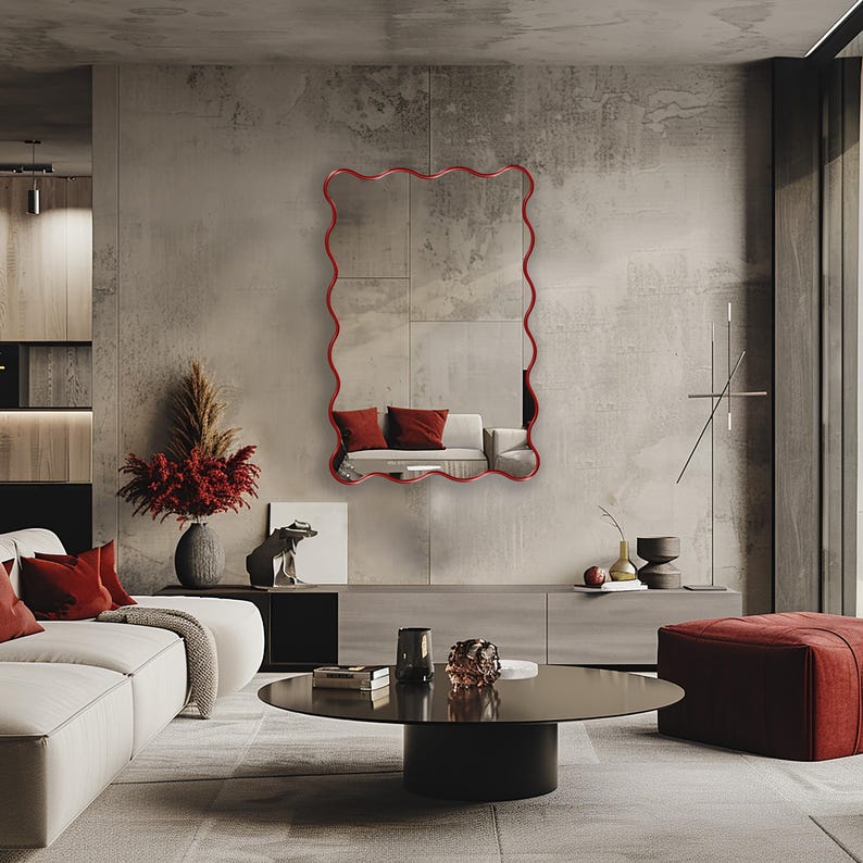 Modern Wall Mirror | Squiggly Mirror | Unique Mirror for Living Room or ...
