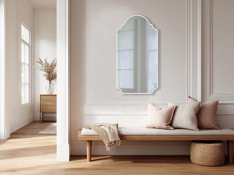Ornella Mirror by Asmiro – Vertical Wall Mirror With Soft Ornamental ...