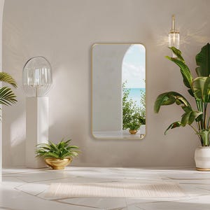 Rectangle Mirror With Rounded Corners, Minimalist Wall Mirror ...
