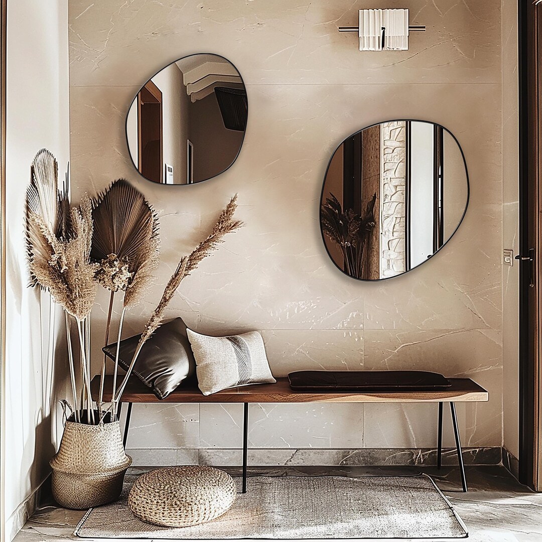 Asymmetrical Mirror, Uneven Mirror, , Irregular Mirror, Freeform Wall ...