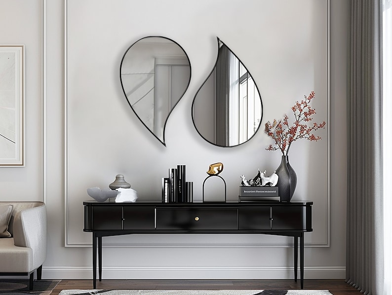 Teardrop Mirror | Waterdrop Shaped Wall Mirror | Modern Droplet Mirror ...