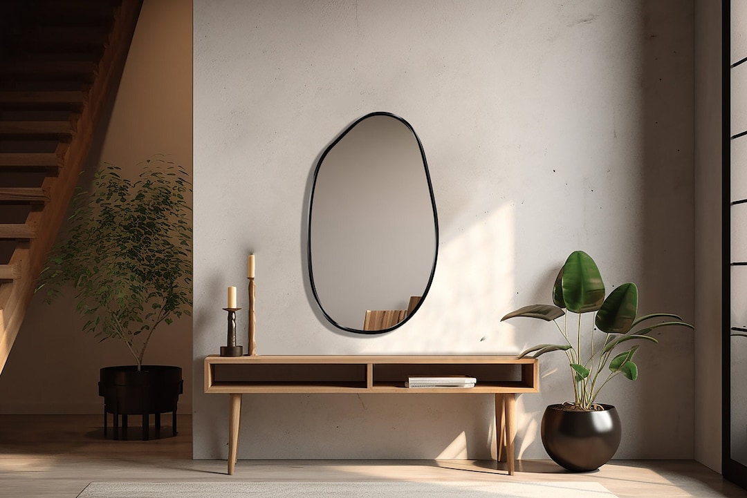 Pebble Mirror, Asymmetrical Mirror, Pebble Shaped Mirror, Blob Mirror ...