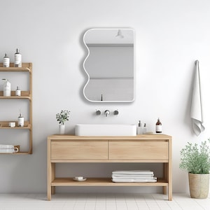 Squiggle Mirror, Wiggle Mirror, Wavy Mirror, Mirror Wall Decor, Funky ...