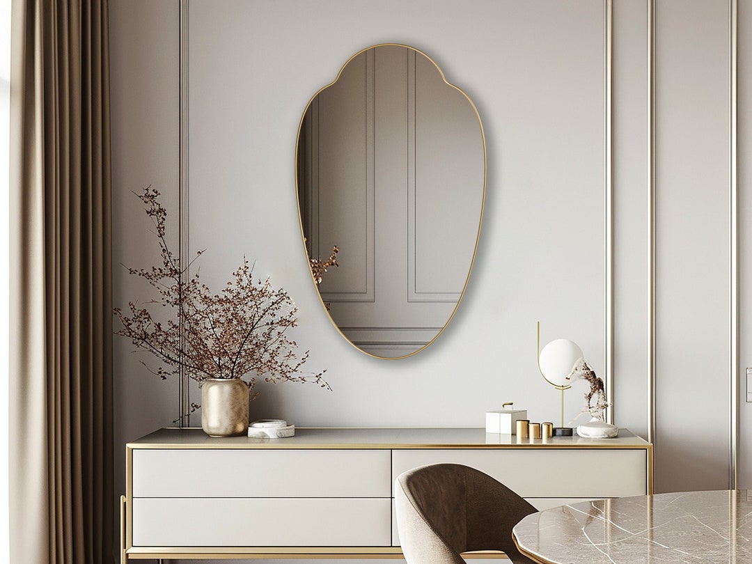 Shield Mirror, Italian Style Wall Mirror, Living Room Mirror, Mirror Wall Decor, Crest Mirror by ...