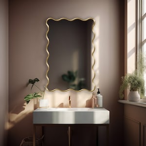 Squiggly Mirror, Wavy Mirror, Wiggle Mirror, Funky Wall Mirror ...