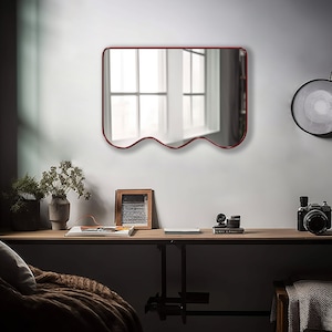 Squiggle Mirror, Wiggle Mirror, Wavy Mirror, Mirror Wall Decor, Funky ...