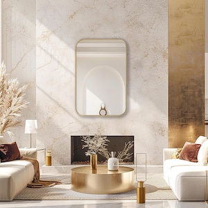 Rectangle Mirror With Rounded Corners, Minimalist Wall Mirror ...