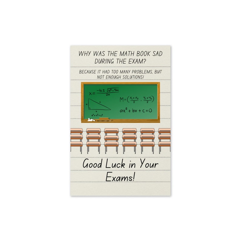 Good Luck in Your Exams Card GCSE A-level SAT Good Luck Cards Exam Good ...