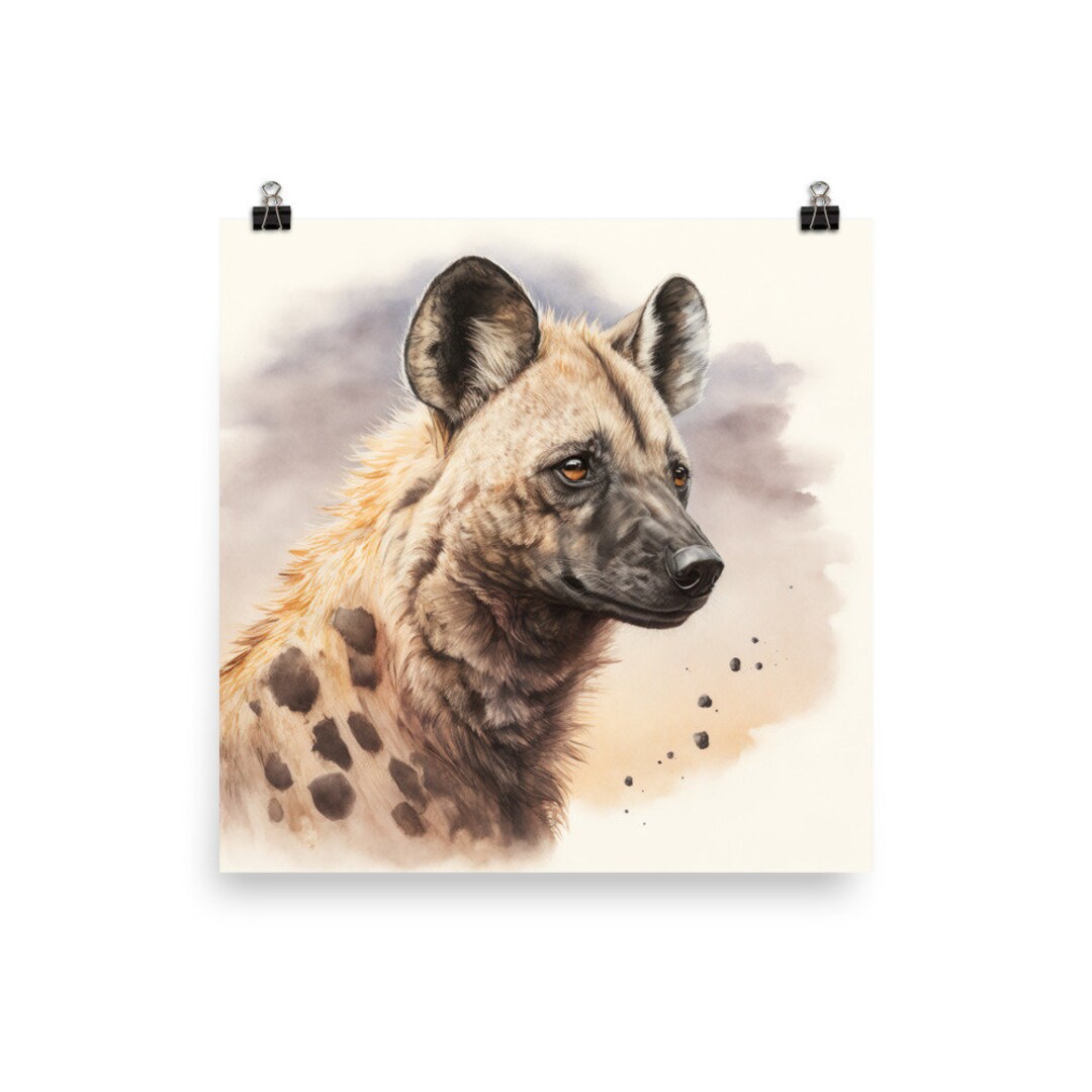 Hyena Watercolour Poster Print Wall Art for Home and Office Decor - Etsy