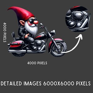 Biker Gnome Clipart, Gangster Clipart, Motorcycle, Gang, Digital ...