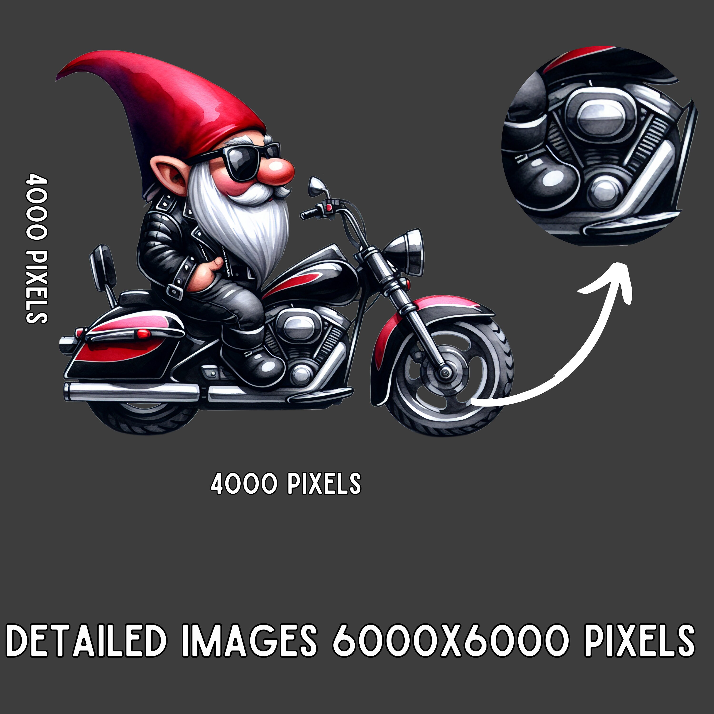 Biker Gnome Clipart, Gangster Clipart, Motorcycle, Gang, Digital ...
