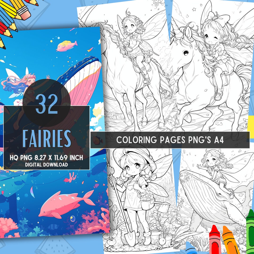 Kawaii Fairy Coloring Pages, Coloring Book, Fantasy Coloring Sheets ...