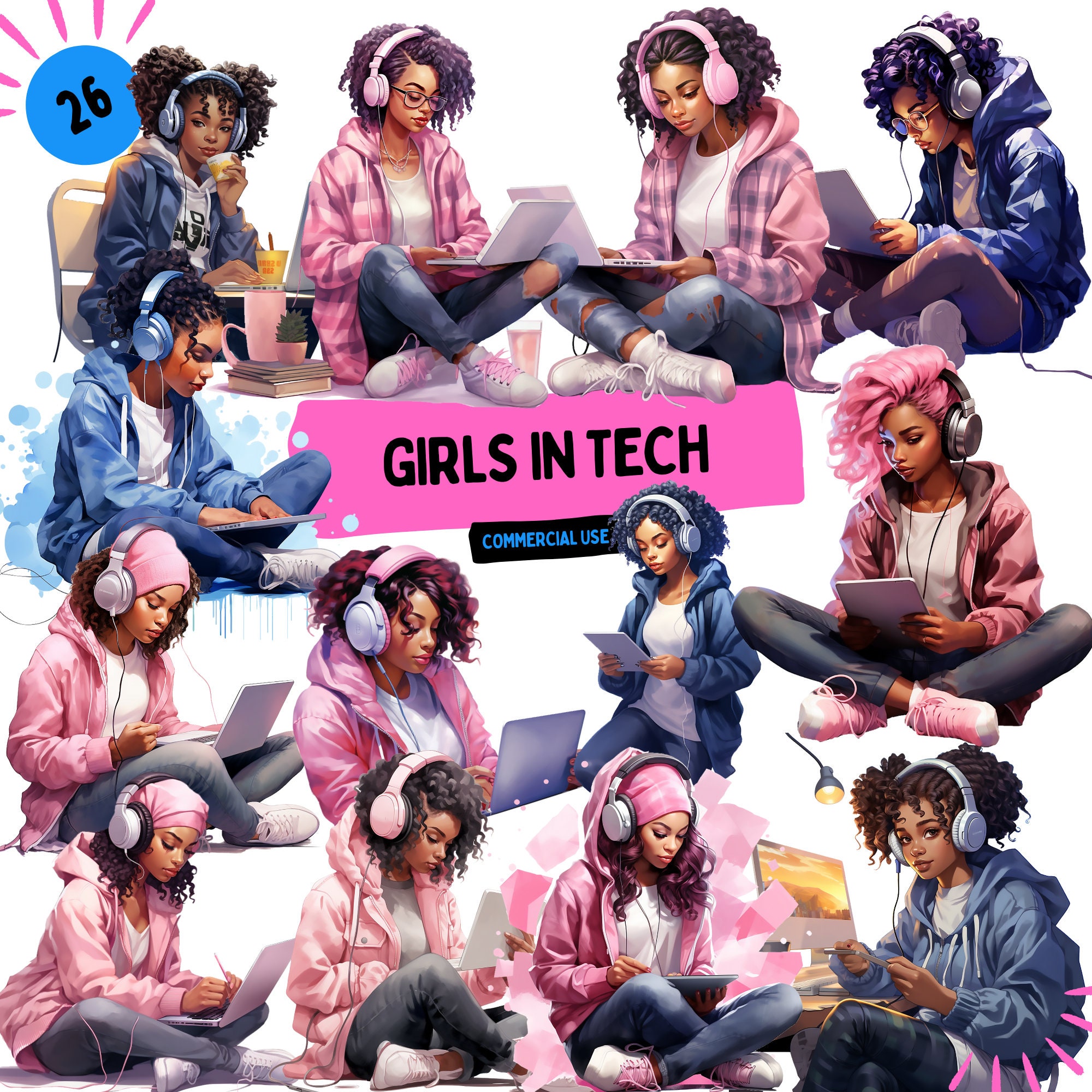 26 Girls in Tech, Black Girl Png, Girls in Tech, Girls Tech, Afro ...