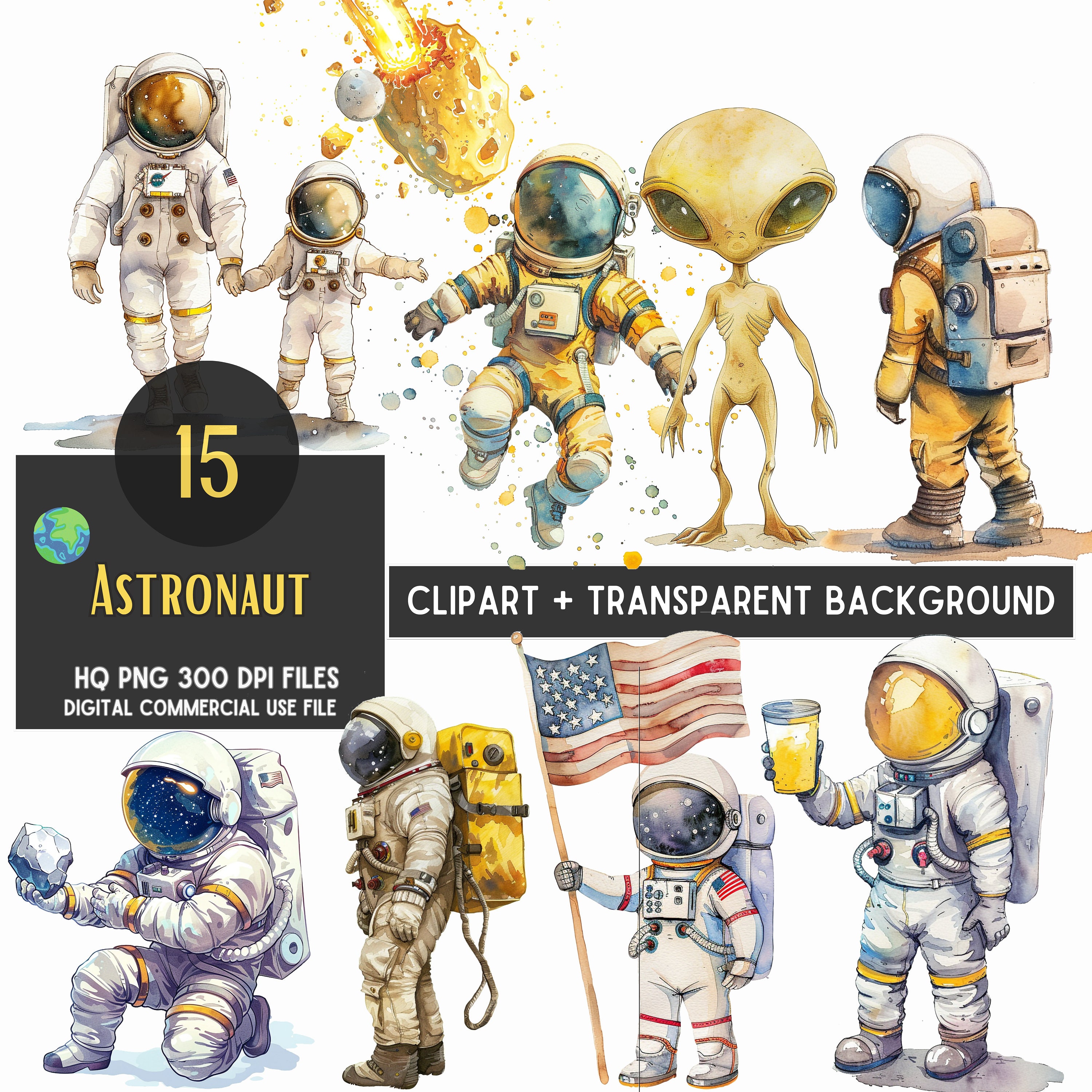 Astronaut Clipart, - Etsy