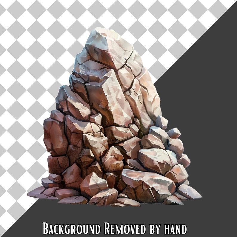 34 Rocks Cliparts, Stones and Boulders, Digital Prints, Stone Graphics ...