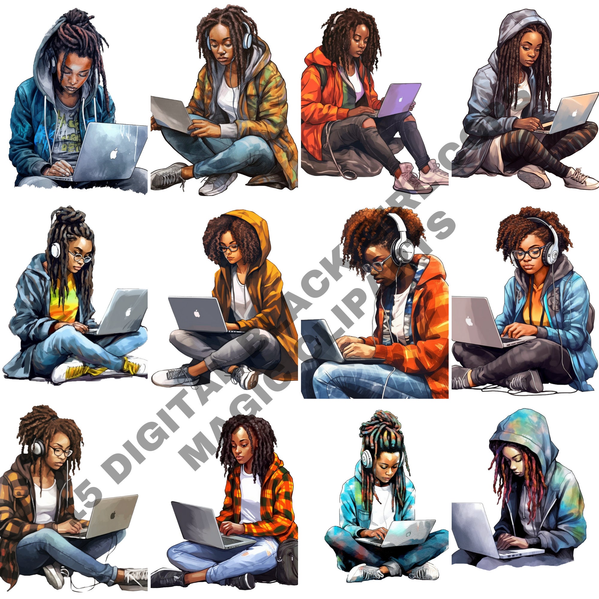 15 Black Girls in Tech, Black Girl Png, Girls in Tech, Girls Tech, Afro ...