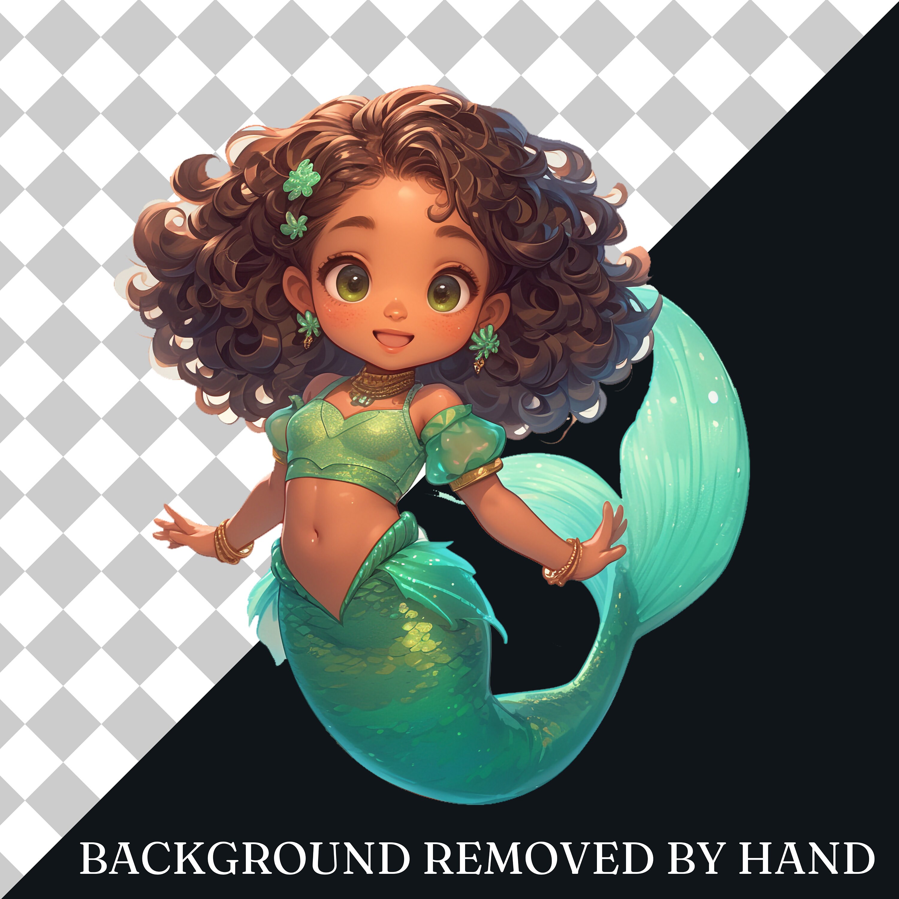 Cute Black Girl Mermaid Clipart Bundle (digital Download) - Etsy