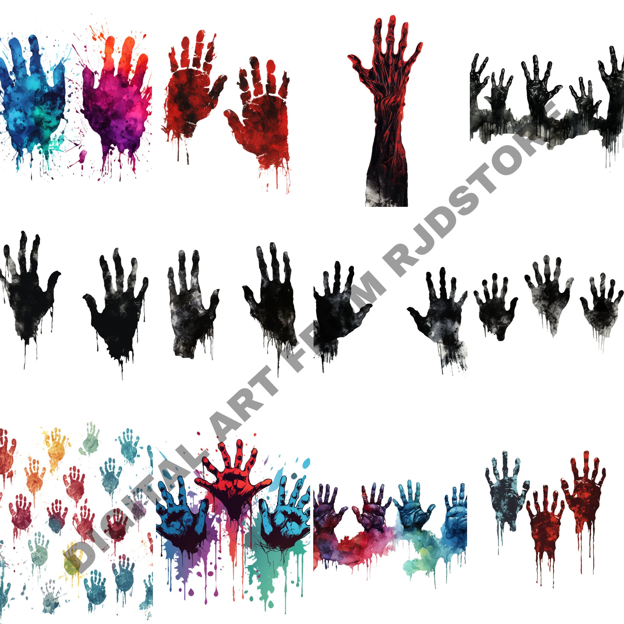23 Ghost Hand Print Png Horror Png Halloween Png Clipart - Etsy