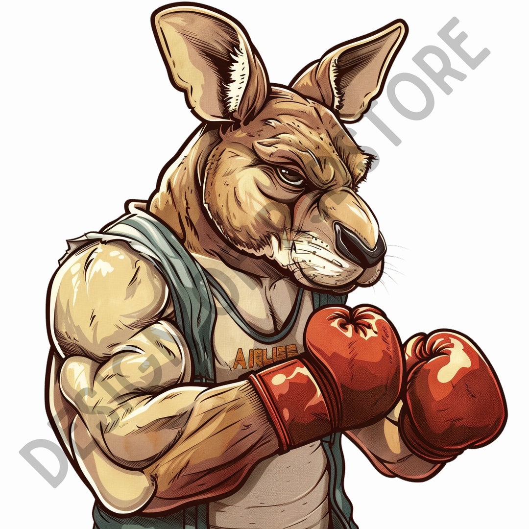 Boxing Kangaroo Clipart, Shirt Design, Png File, Transparent Background ...