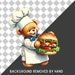 Teddy Bear Chef Clipart, Cute Bear Cooking Png Files, Kitchen Decor ...