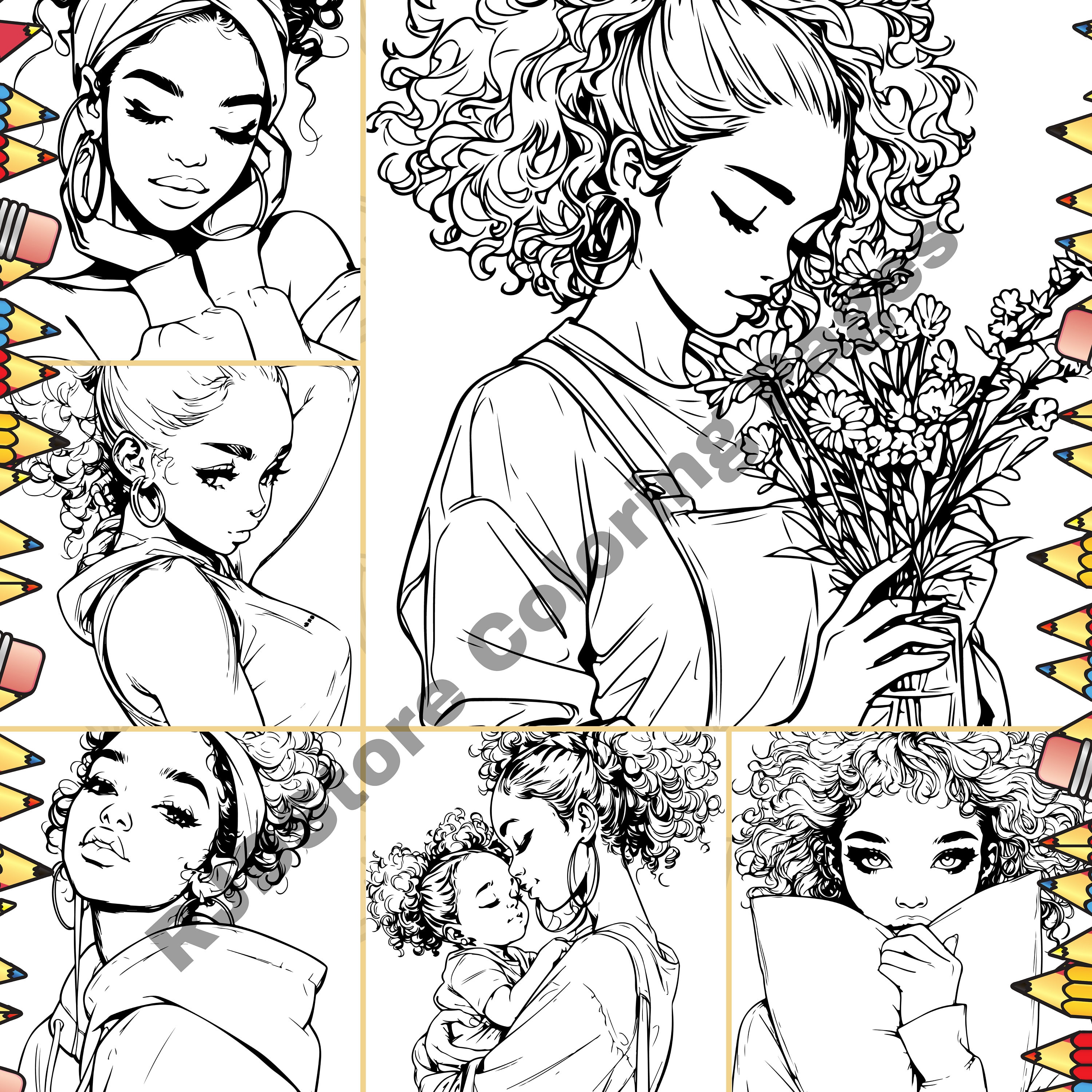 Black Girls Self-care Coloring Book: Printable Art (digital Download ...