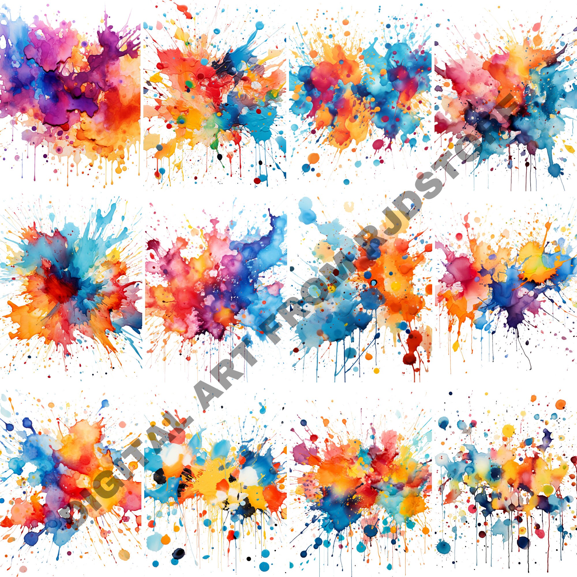 35 Color Splatter Png, Rainbow Splatter, Paint Splatter, Colorful ...