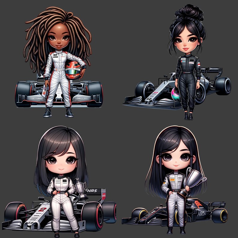 Formula 1 Racing Girls Chibi Clipart Bundle (digital Download) - Etsy ...