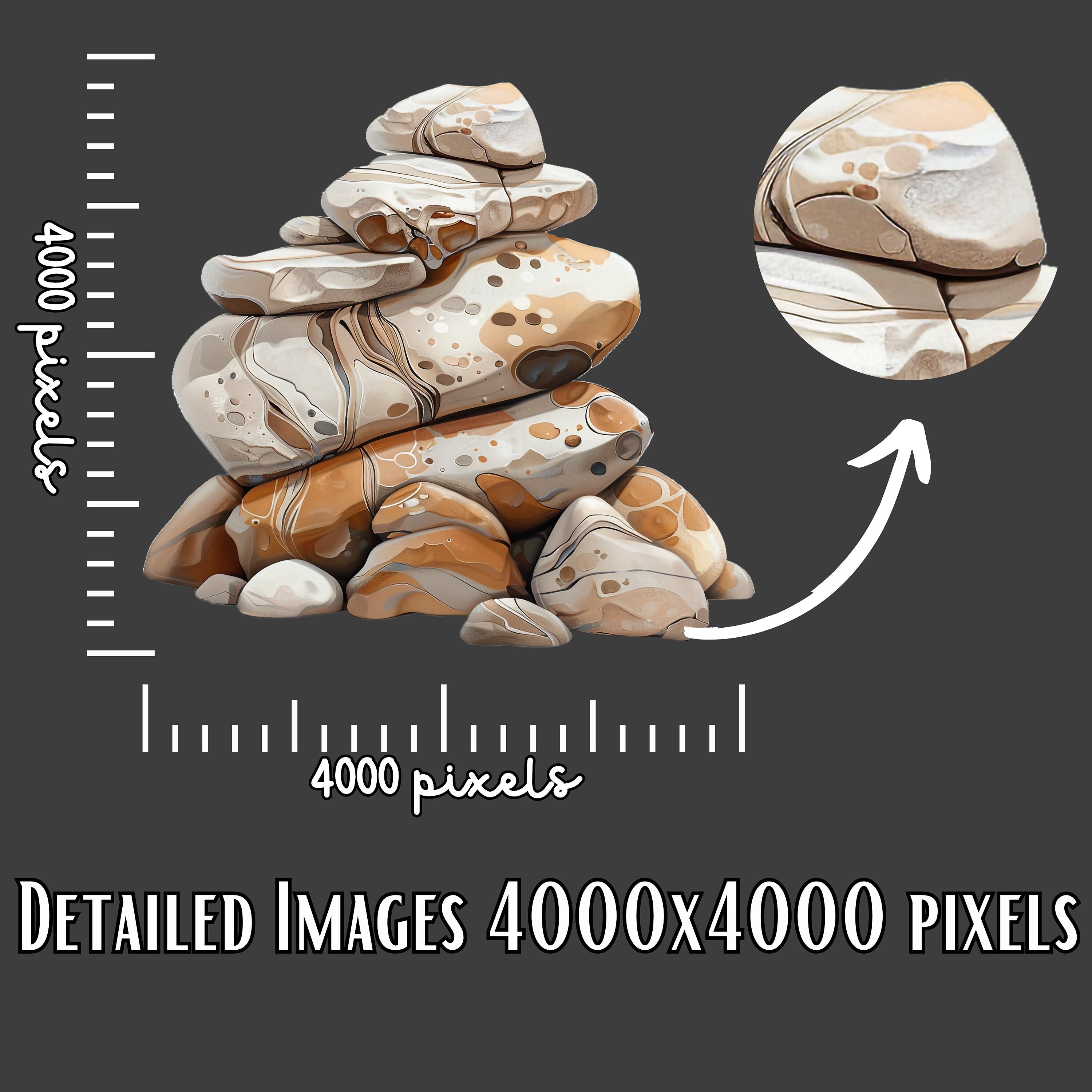 34 Rocks Cliparts, Stones and Boulders, Digital Prints, Stone Graphics ...