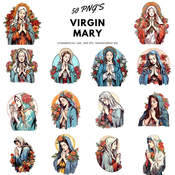 Virgin Mary Transparent Clipart - Etsy